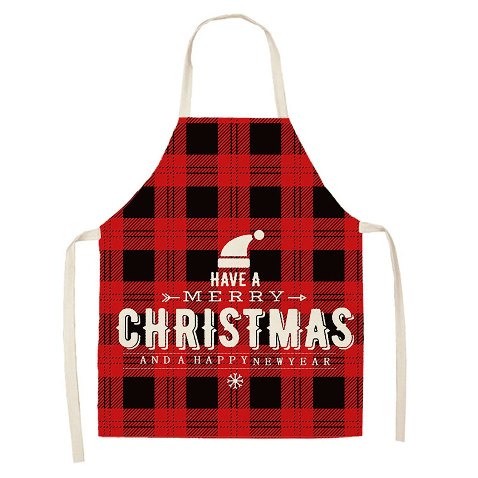 KDFJPTH Christmas Kitchen Cooking Aprons Black And Red Plaid Aprons ...