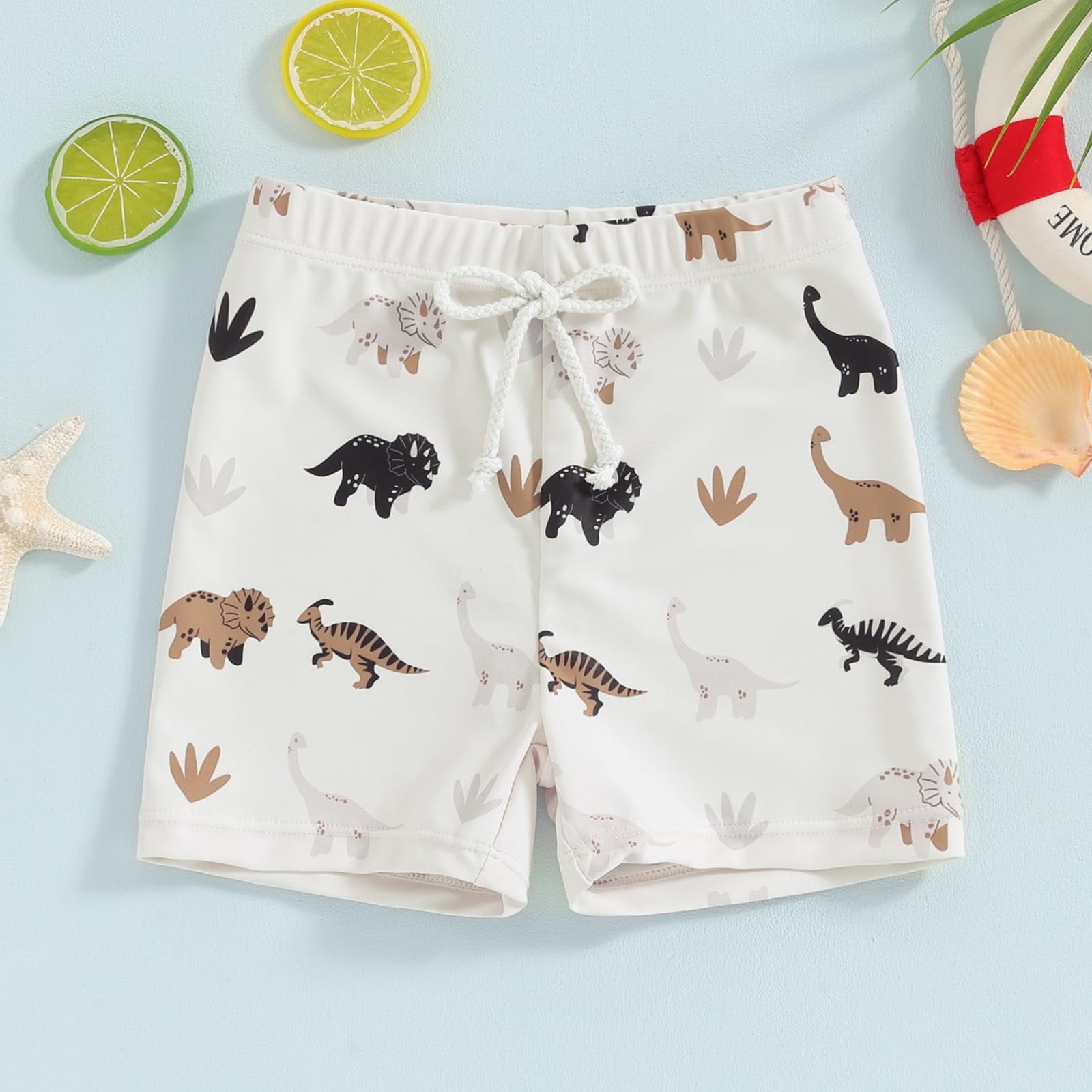 KDFJPTH Little Boys Swim Trunks Kids Cartoon Dinosaurs Floral Swim ...