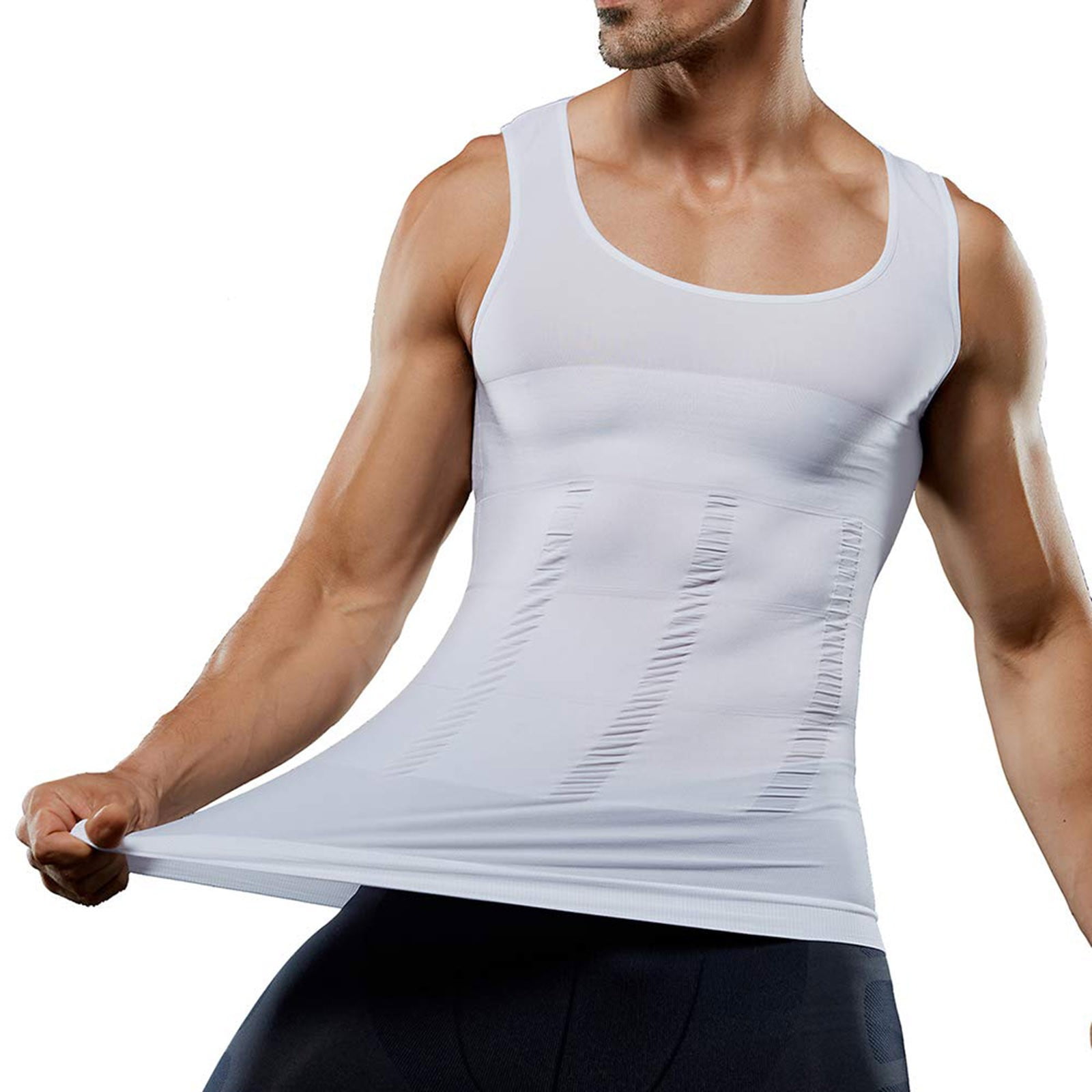 KDFJPTH Men T Shirts Compression Sleeveless Vest Tummy Tank Top Body ...