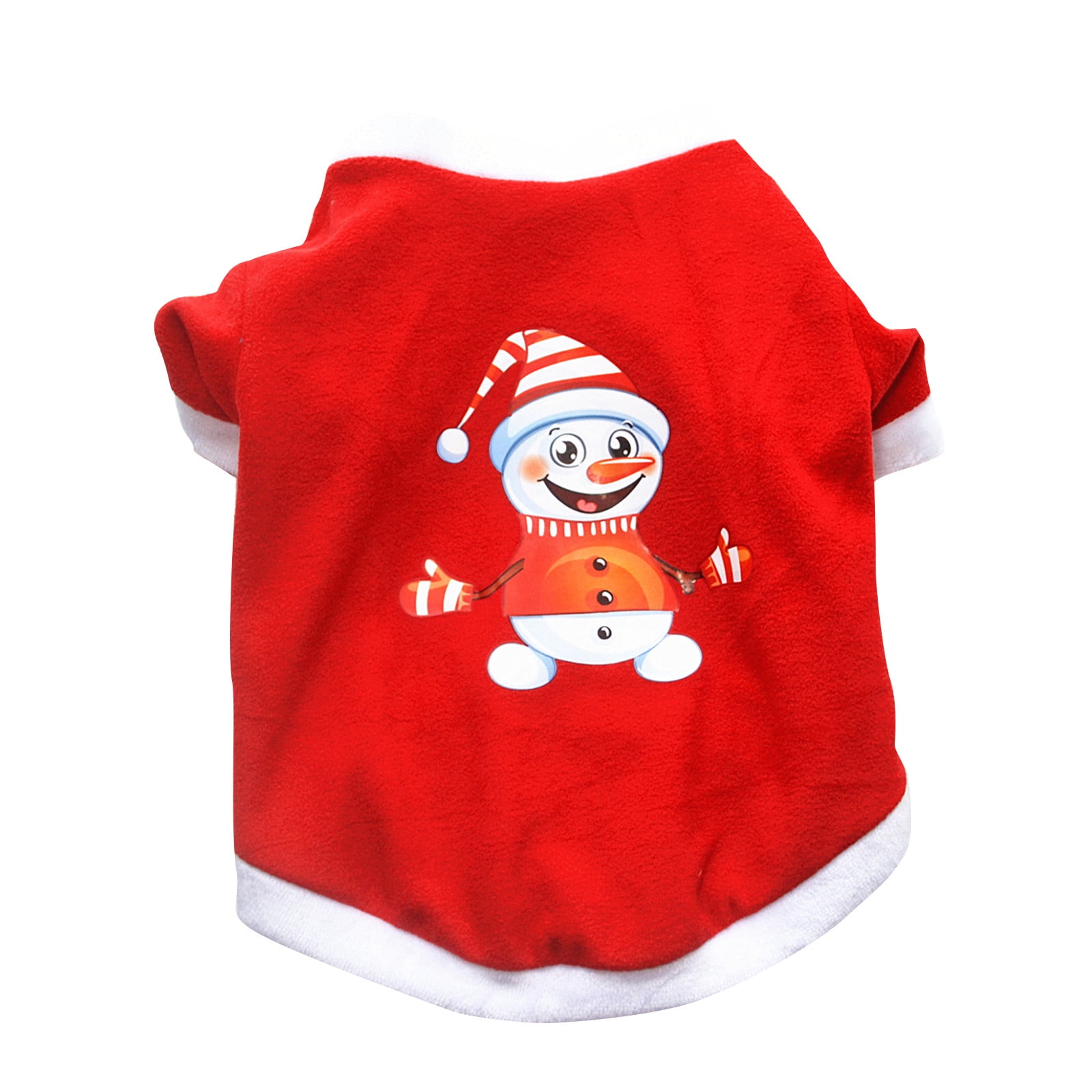 KDFJPTH Plush Long Top Print Pet Sleeve Dog Christmas Pet Winter Dog ...