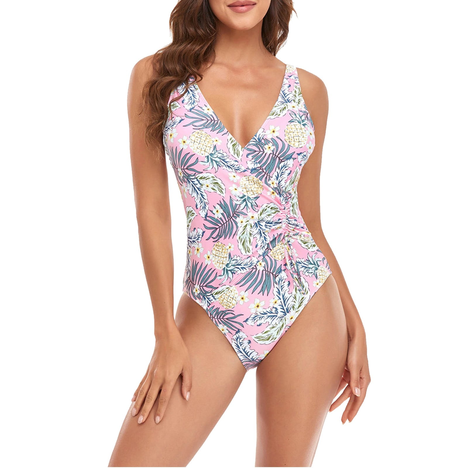 Kdfjpth Swimsuit For Women 2024 Tummy Control 1 Piece Push Up Padded