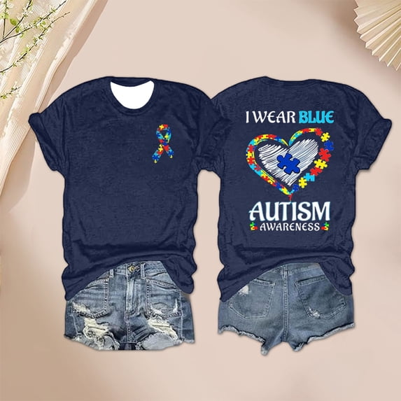 KDFJPTH T Shirts for Women Loose Fit Awareness And Support ...