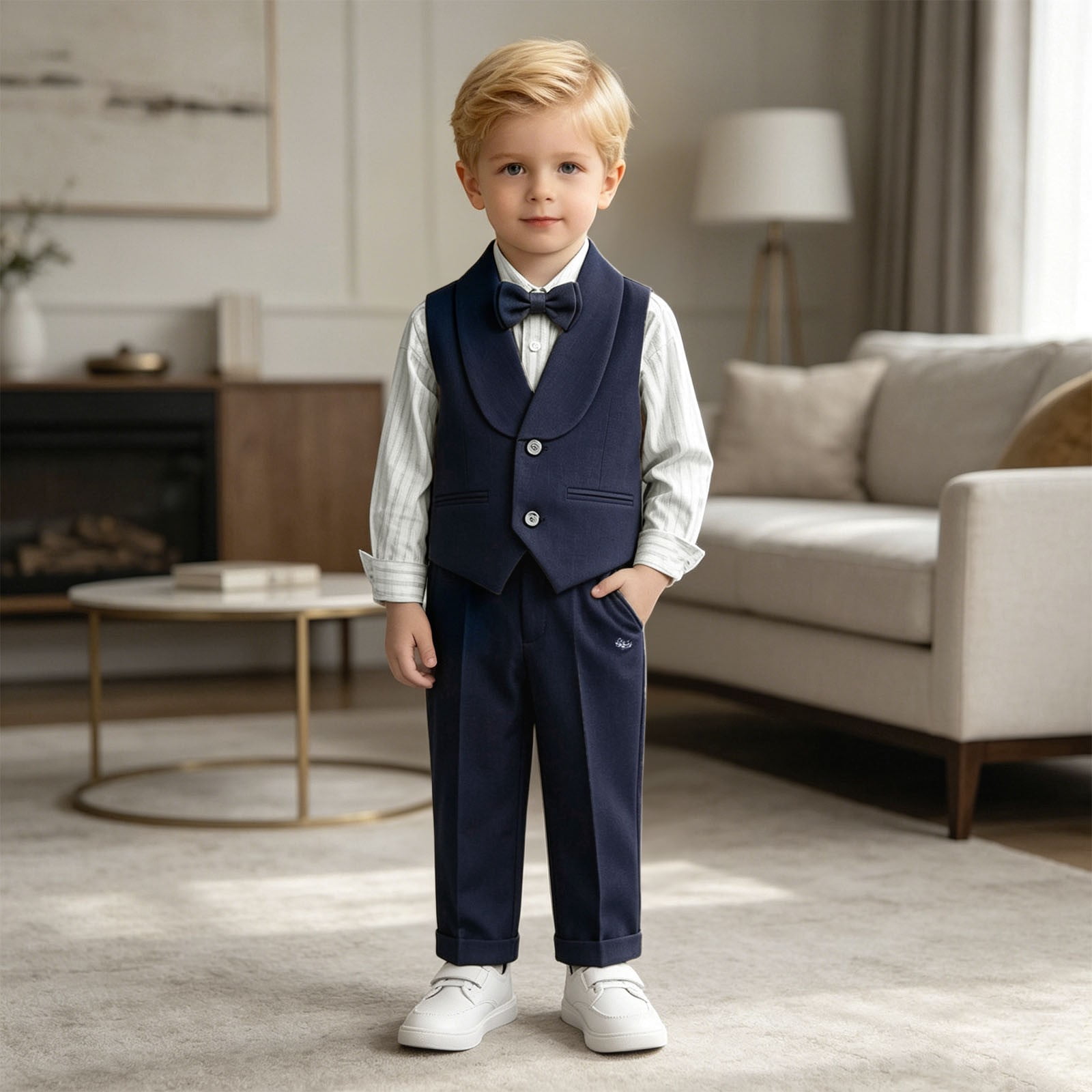 KDFJPTH Toddlers Outfits Sets Elegant Boys Formal Vest Classic ...