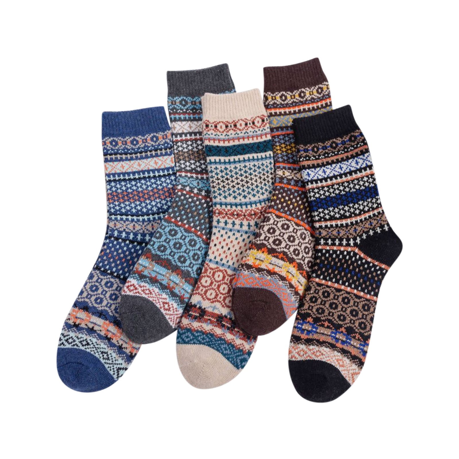 BJUTIR Women's Thickened Warm Autumn Socks, 5 Pairs of Soft, Stretchy ...