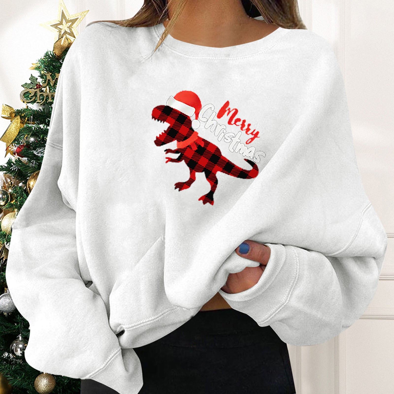 KDFJPTH Women Sweatshirts Christmas Holiday Party Pullovers Fun Graphic ...