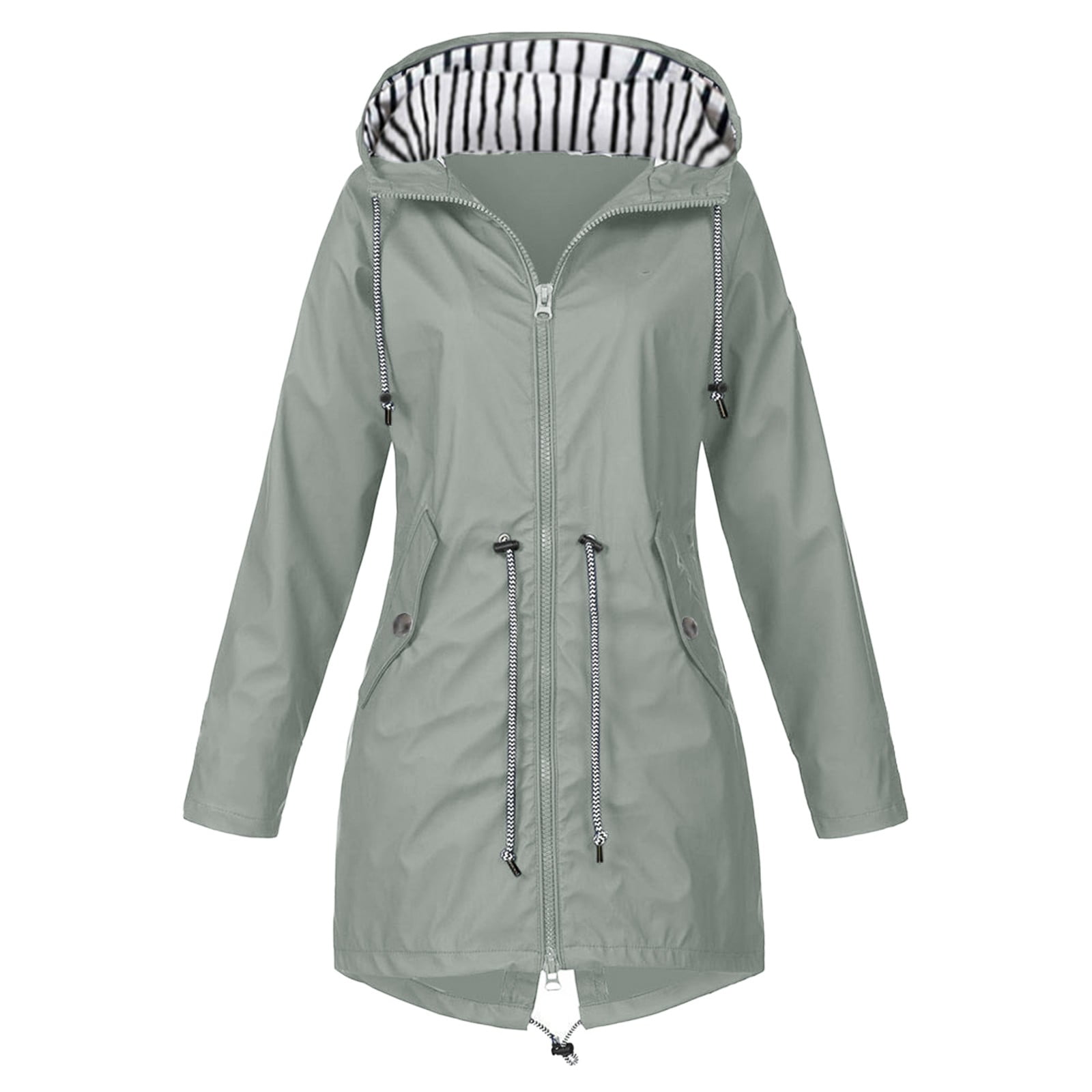 KDFJPTH Womens Fashion Rain Jacket With Hood Lightweight Long Sleeve ...