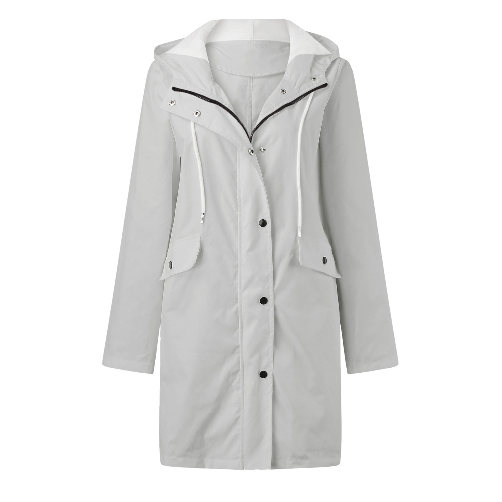 KDFJPTH Womens Hoodie Rain Watertight Coat Solid Jacket Workout Outdoor ...