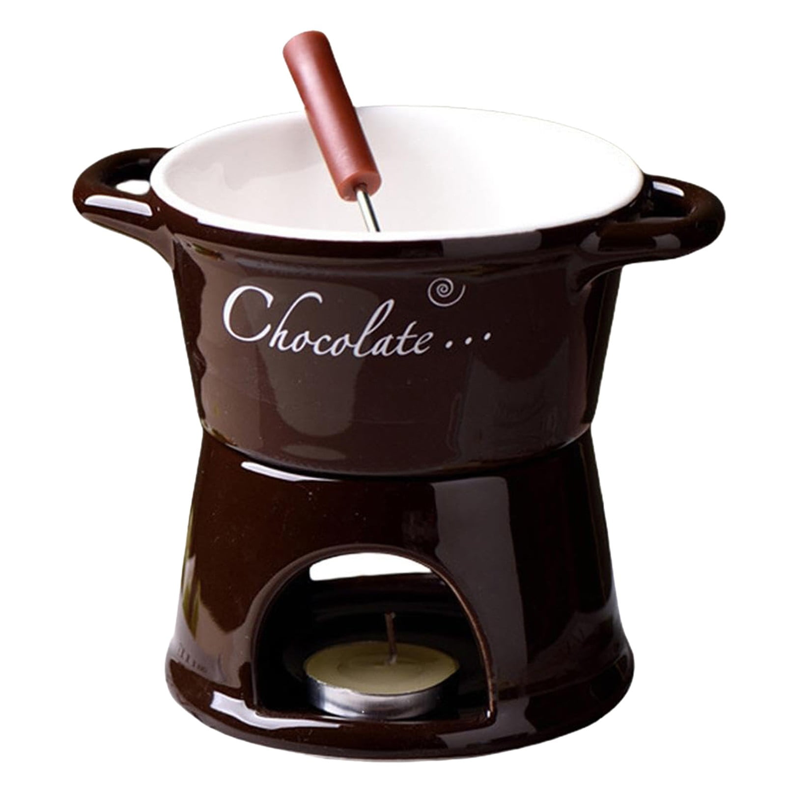 KDFWDM Ceramic Butter Warmer, Fondue Pot Melting Pot, Melt Hot Pot Bowl ...