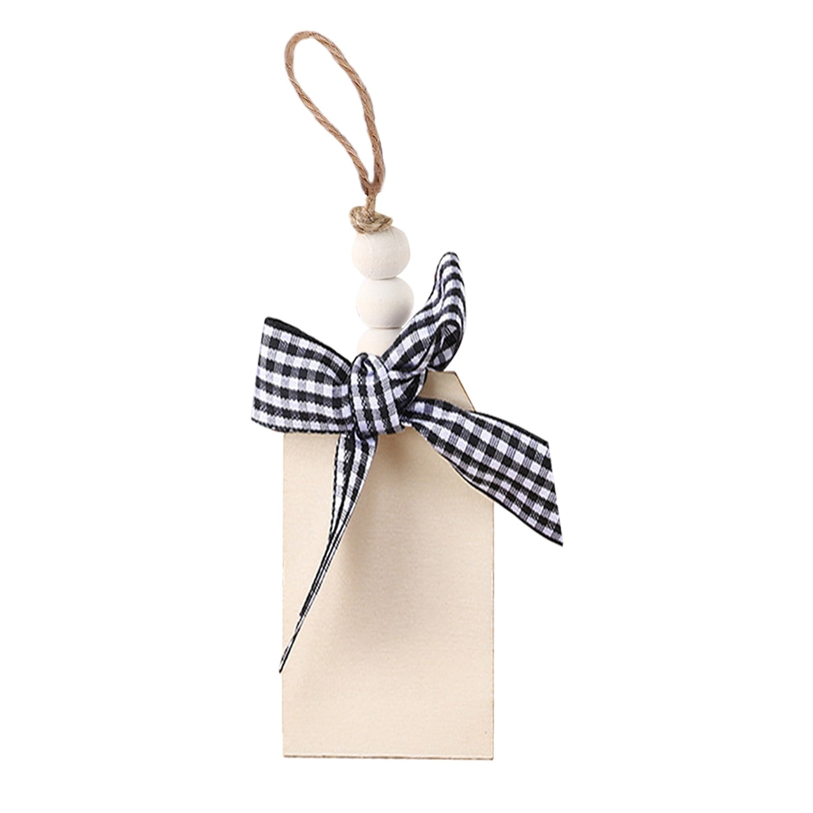 KDFWDM Christmas Name Tags with Wooden Beads & Plaid Bows, Sturdy and ...