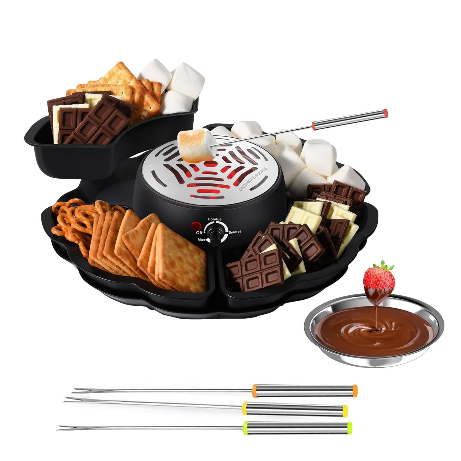 KDFWDM Flameless Electric Marshmallow Roaster – 4 Detachable Trays & 4 ...