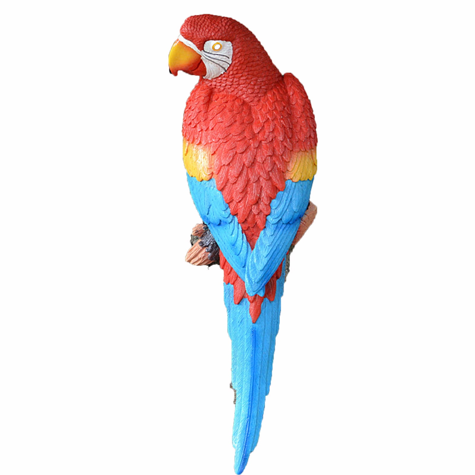 KDFWDM Garden Hanging Parrot Statue, Perching On Branch in Round Ring ...