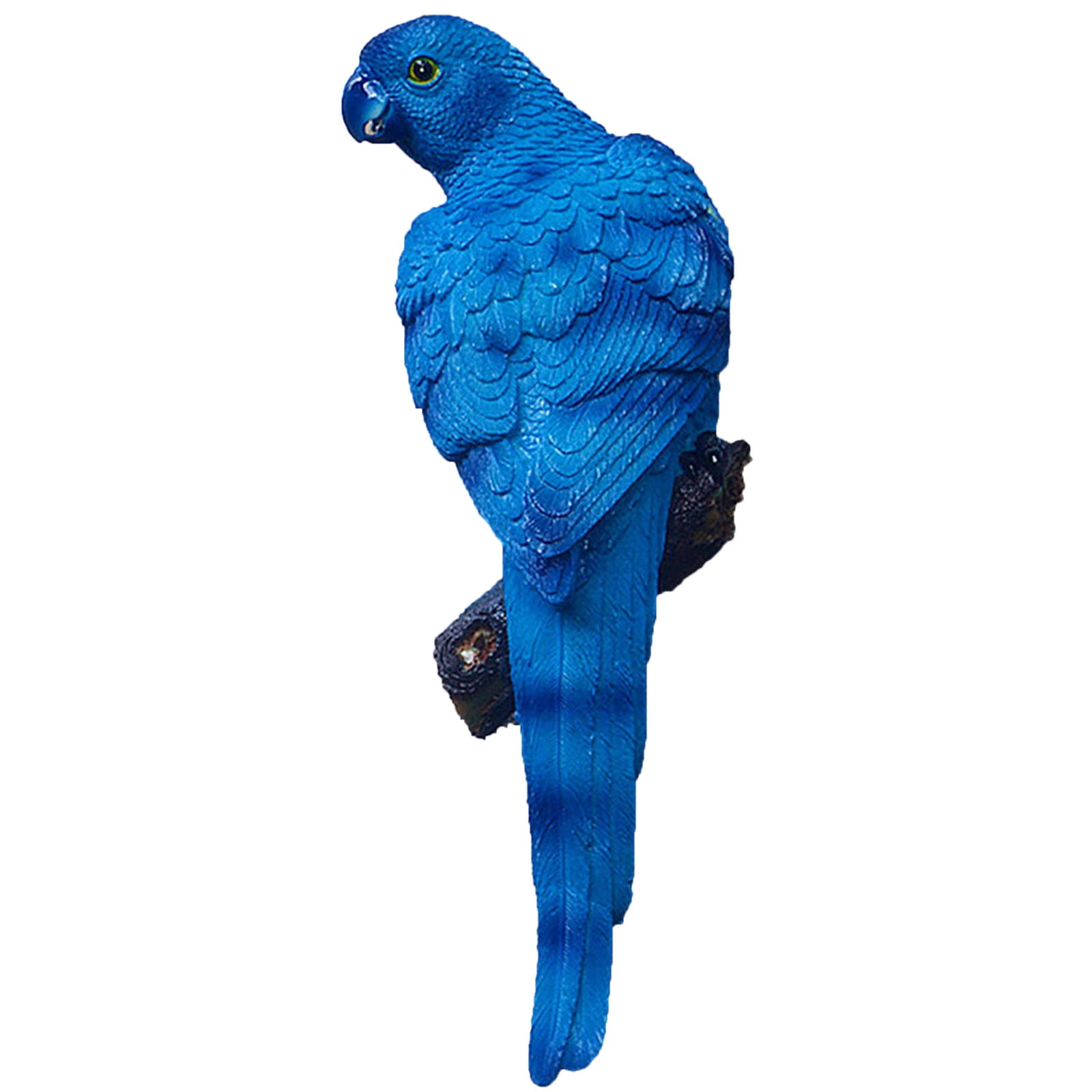 KDFWDM Garden Hanging Parrot Statue, Perching On Branch in Round Ring ...