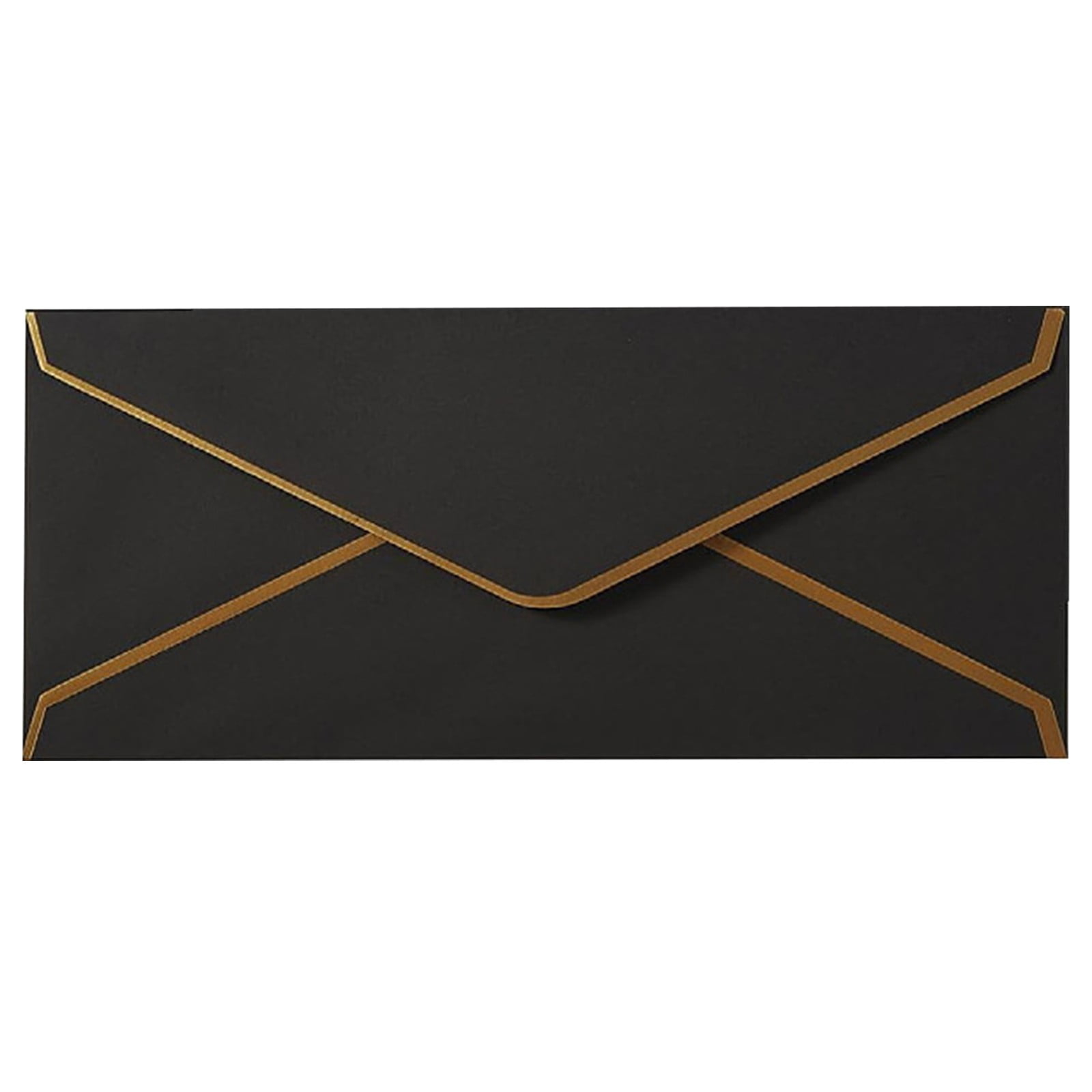 KDFWDM Premium Business Envelopes with V-Groove Gold Border Design, #10 ...