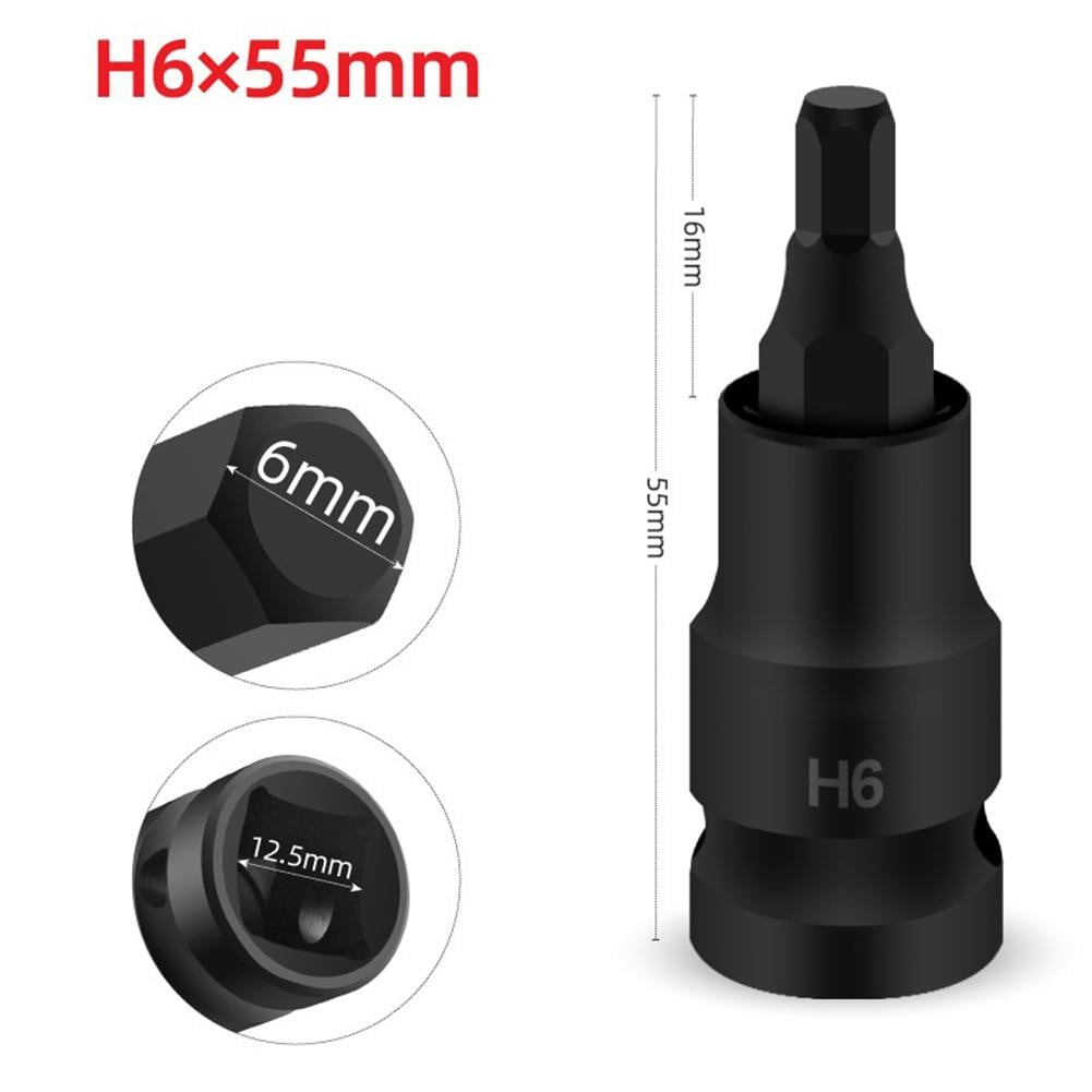 KDJ 1/2 Inch -Impact Wrench Socket Adapter Spanner Hex Socket Head H4 ...