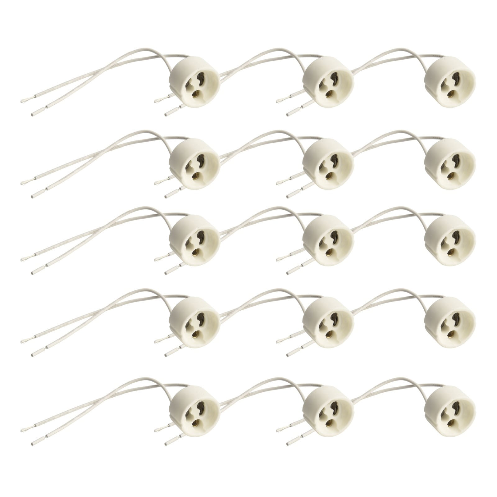 KDJ 10-15pcs GU10 Lamp Holder Socket Connector Downlight fitting Wire ...