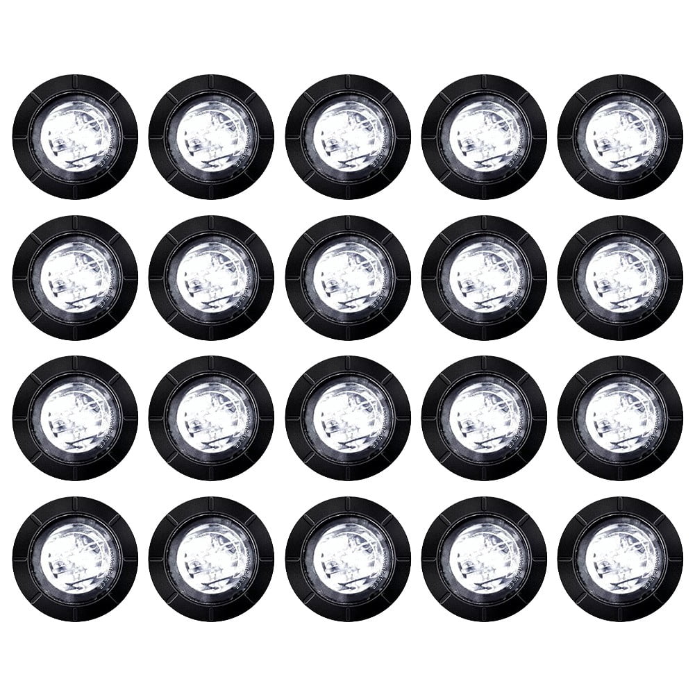 KDJ 10/20pcs Round LED Marker Lights 12V Truck Trailer Amber white Side ...