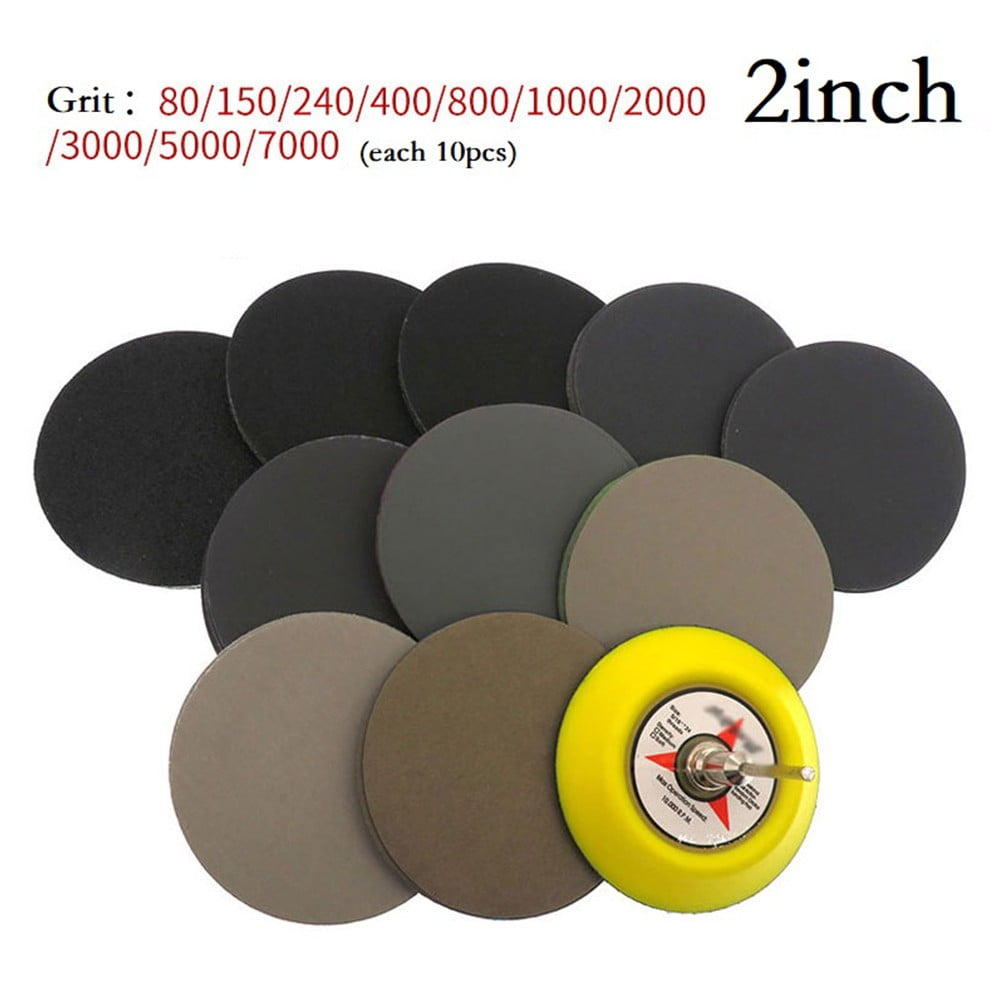 KDJ 100PCS 2inch 50mm Wet Dry Sandpaper Sander Disc 80-7000 Sandpaper ...