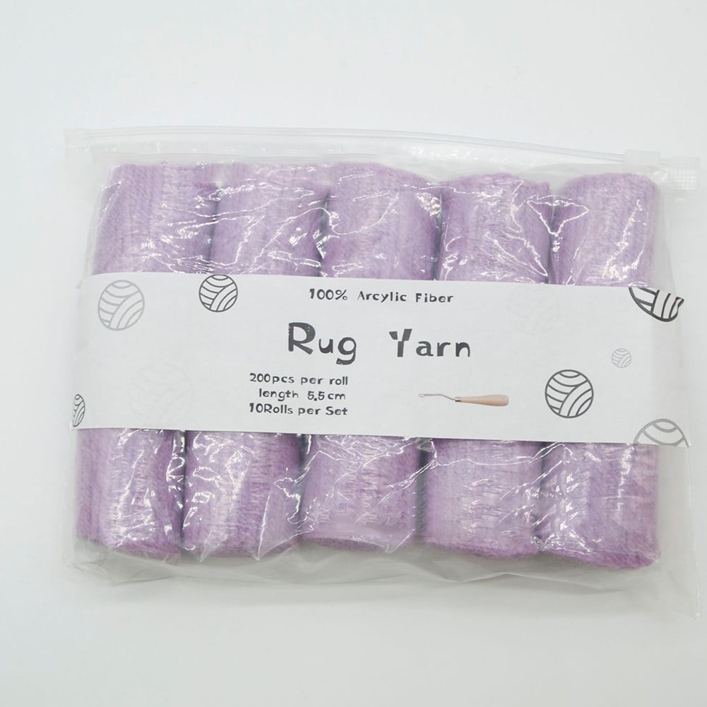 KDJ 10Rolls Pre-Cut Latch Hook Yarn Threads for Making Blankets Sewing ...