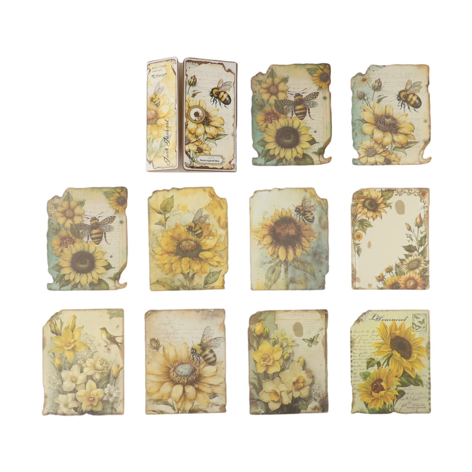 KDJ 30pcs/pack Vintage Materials Paper DIY Scrapbooking Journal Craft ...