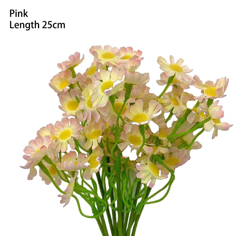 KDJ 3Pcs Artificial Daisy Flower Bunch Multipal-Color Memorial Flowers ...