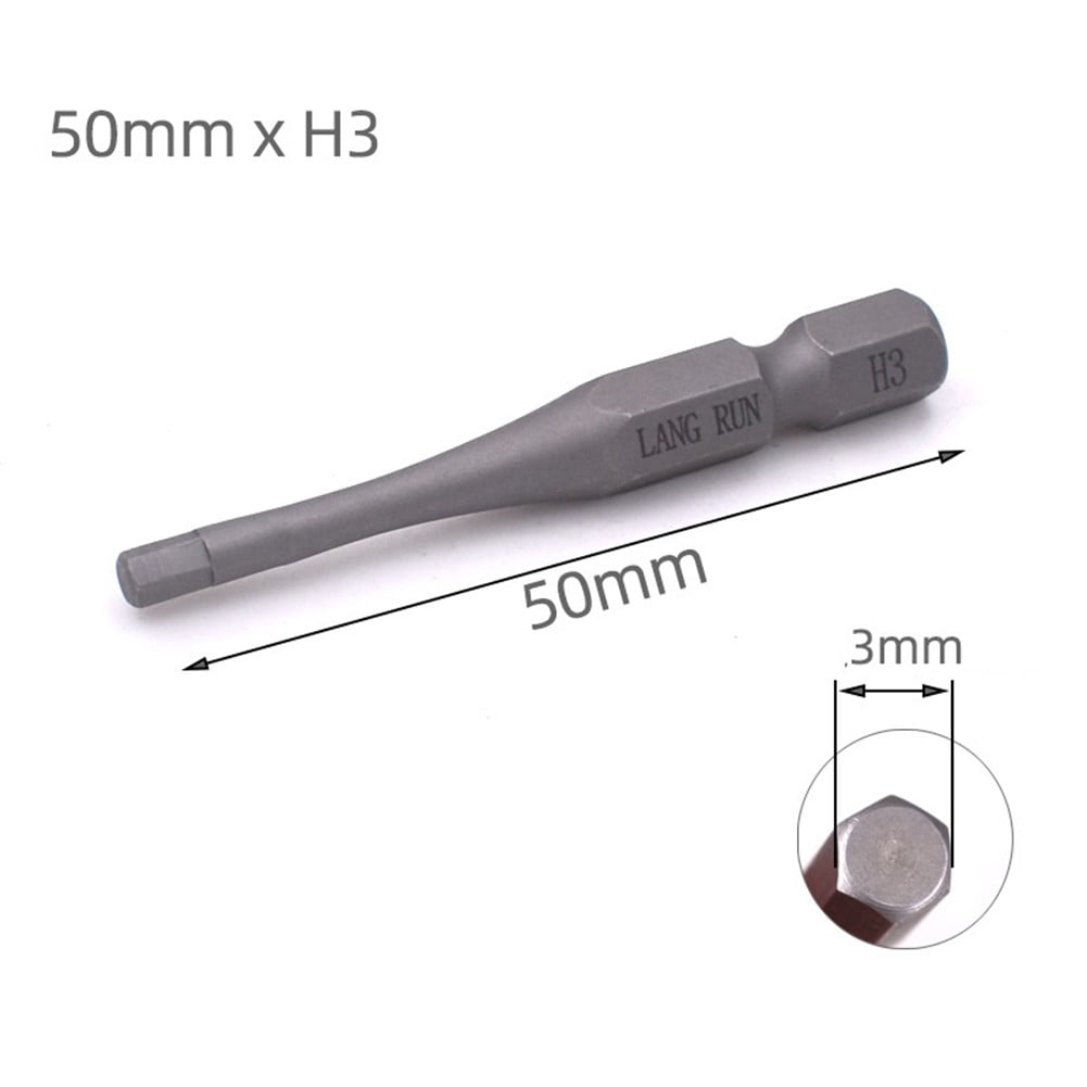 KDJ 50mm 1 4 Hex Shank Screwdriver Bit Magnetic H1.5 H 2.5 H3 H4 H5 H6 ...