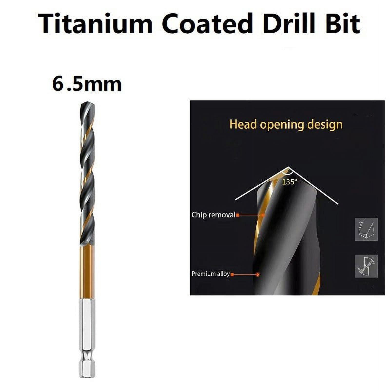 KDJ 60-120mm HSS Drill Bit Coated 1 4 Hex Shank For Cordless Screwdrivers Standard Drill Chuck ...