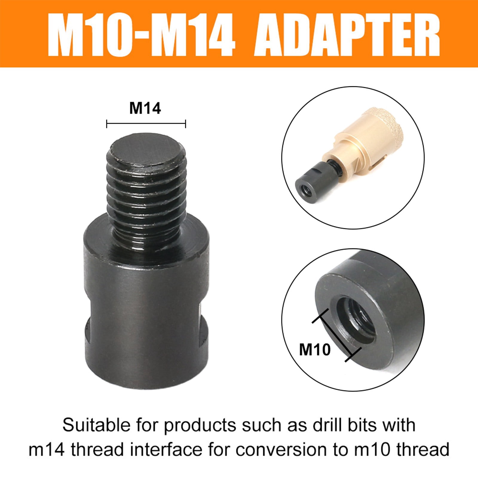 KDJ Angle Grinder Adapter Converter M10 M14 Converter Adapte Arbor ...