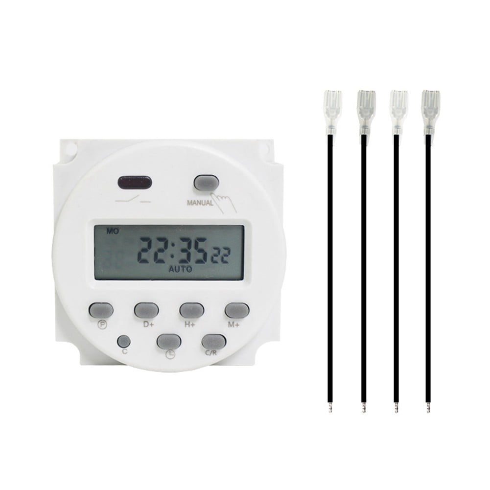 KDJ Digital LCD Programmable Timer Switch 12V DC 16A Power Down Timer ...