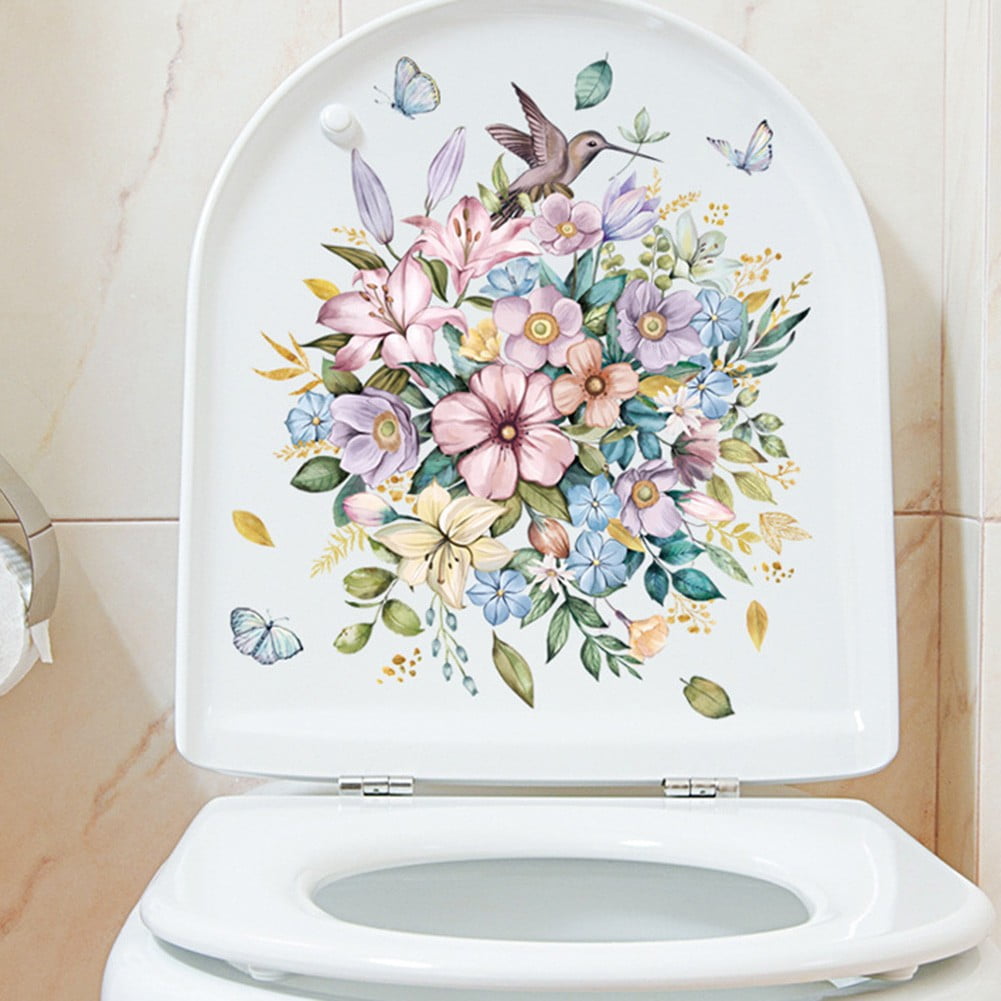 KDJ Hummingbird Flower Wall/Toilet Stickers Home Decor Room Mural Art Decal - for Home Decor ...