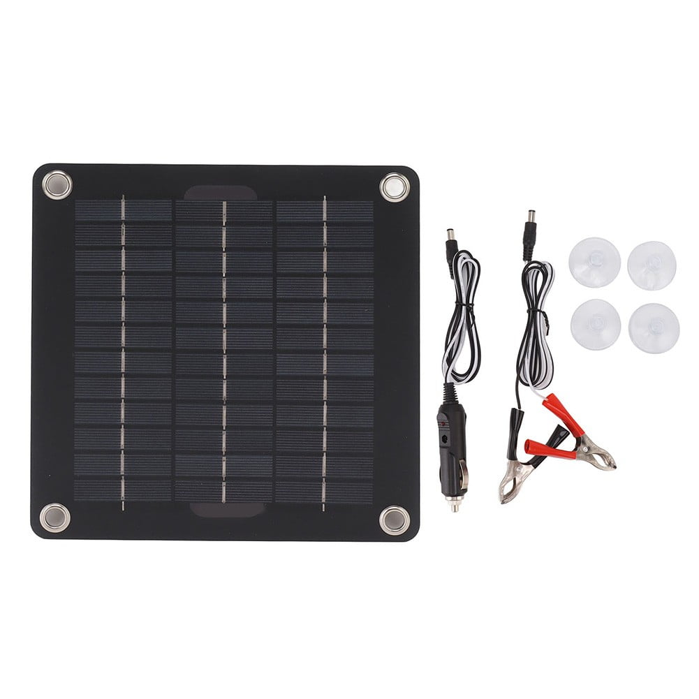 KDJ Single Crystal 10W12V Portable Solar Panel Trickle Charger Car ...