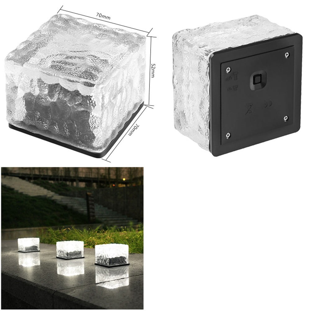 KDJ Solar Brick Lights Outdoor Waterproof Garden Ground Walkway Patio ...