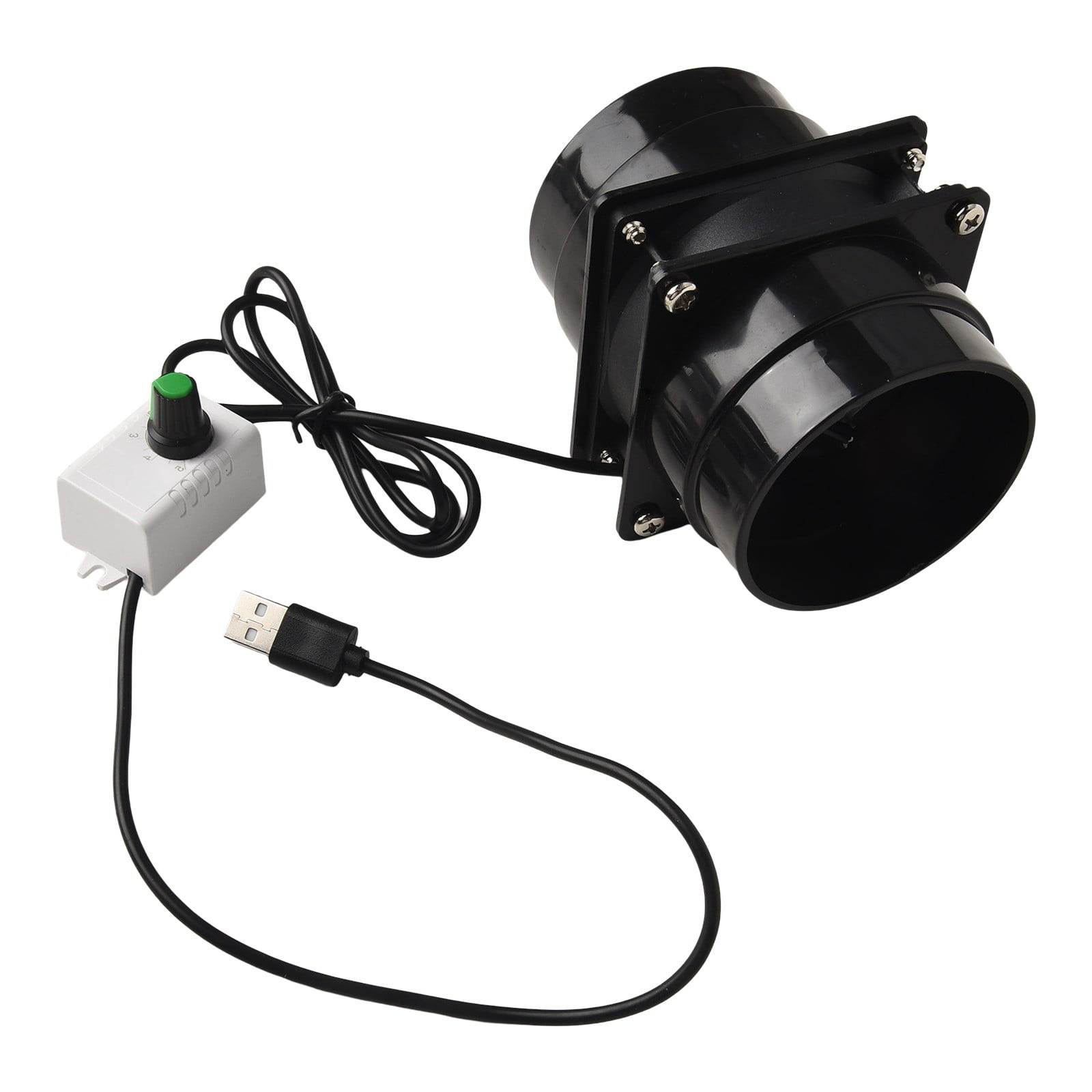 KDJ USB Powered Duct Exhaust Air Ventilation Fan for Sheds, Speed ...