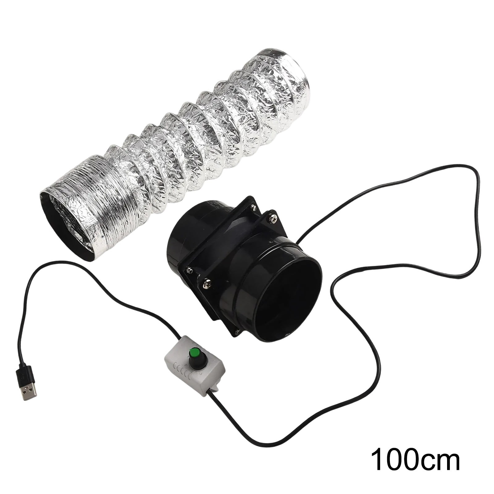 KDJ USB Powered Duct Exhaust Air Ventilation Fan for Sheds, Speed ...