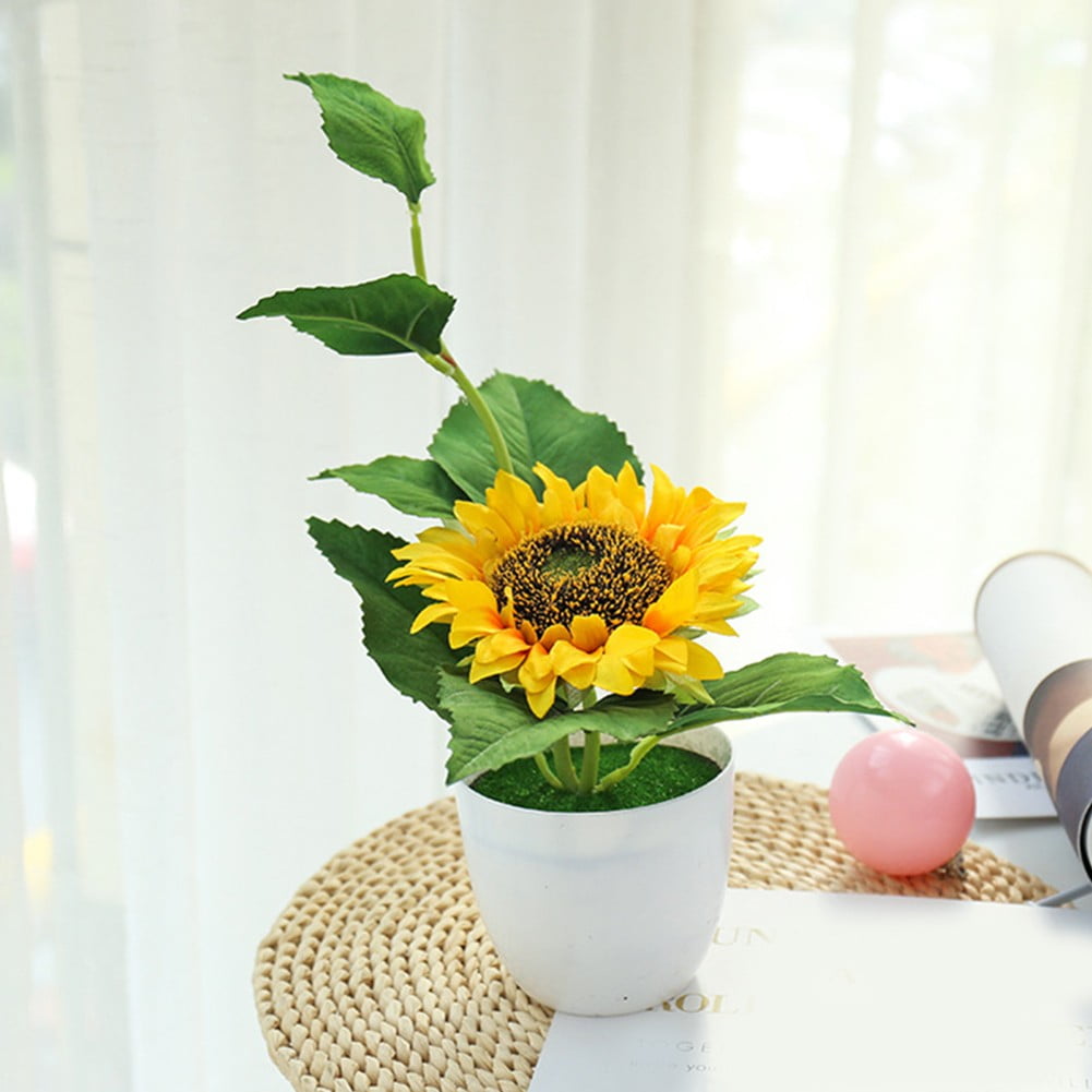 KDJ flower sunflower bonsai flower potted - for Home Decor - Walmart.com