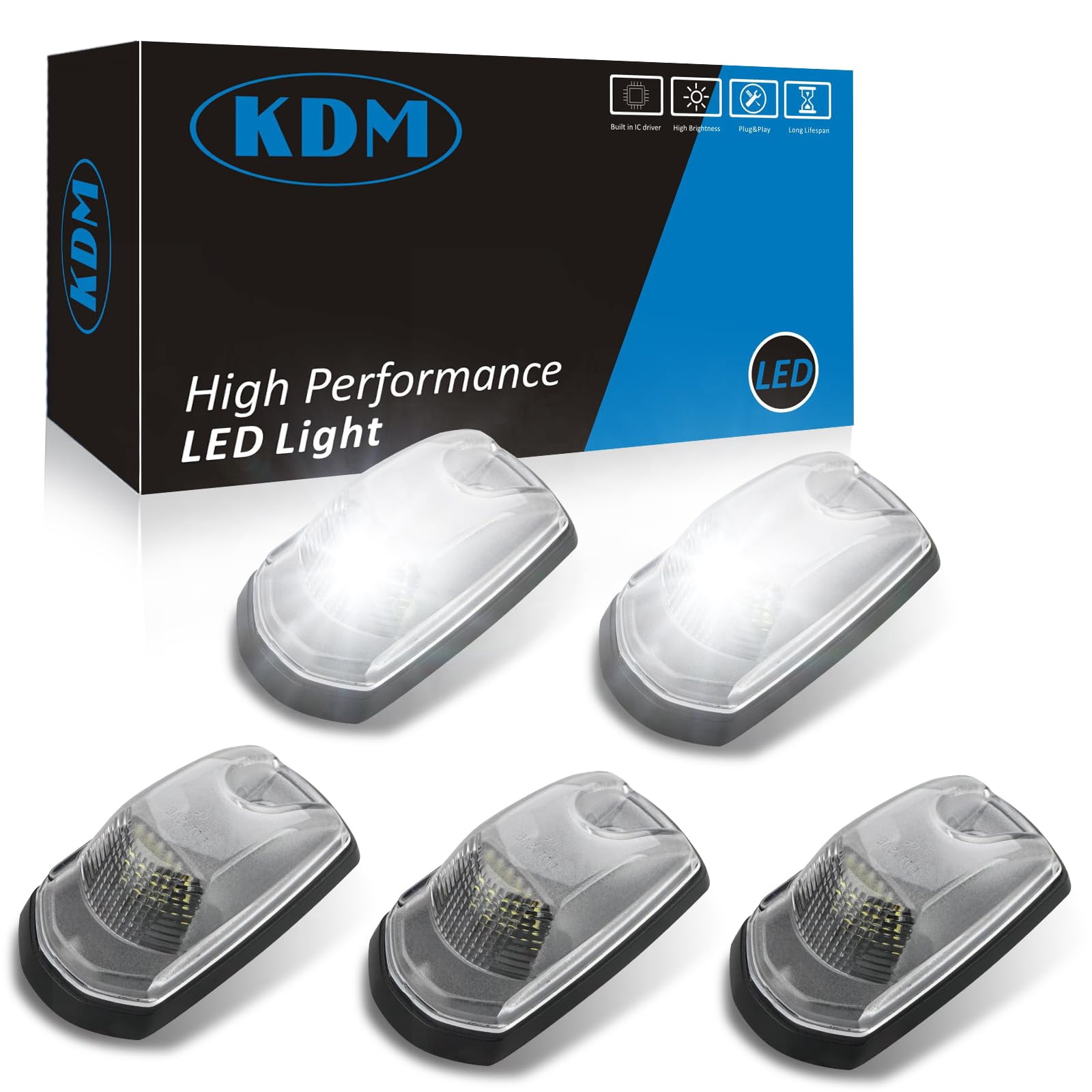 KDM Clear Lens Led RRF12 Cab Roof Top Marker Lights assembly Fit for ...