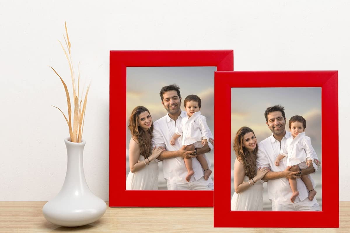 KDM HOME DECOR Photo frame 6x9 inch set of 2 Red Color Table TopWall ...