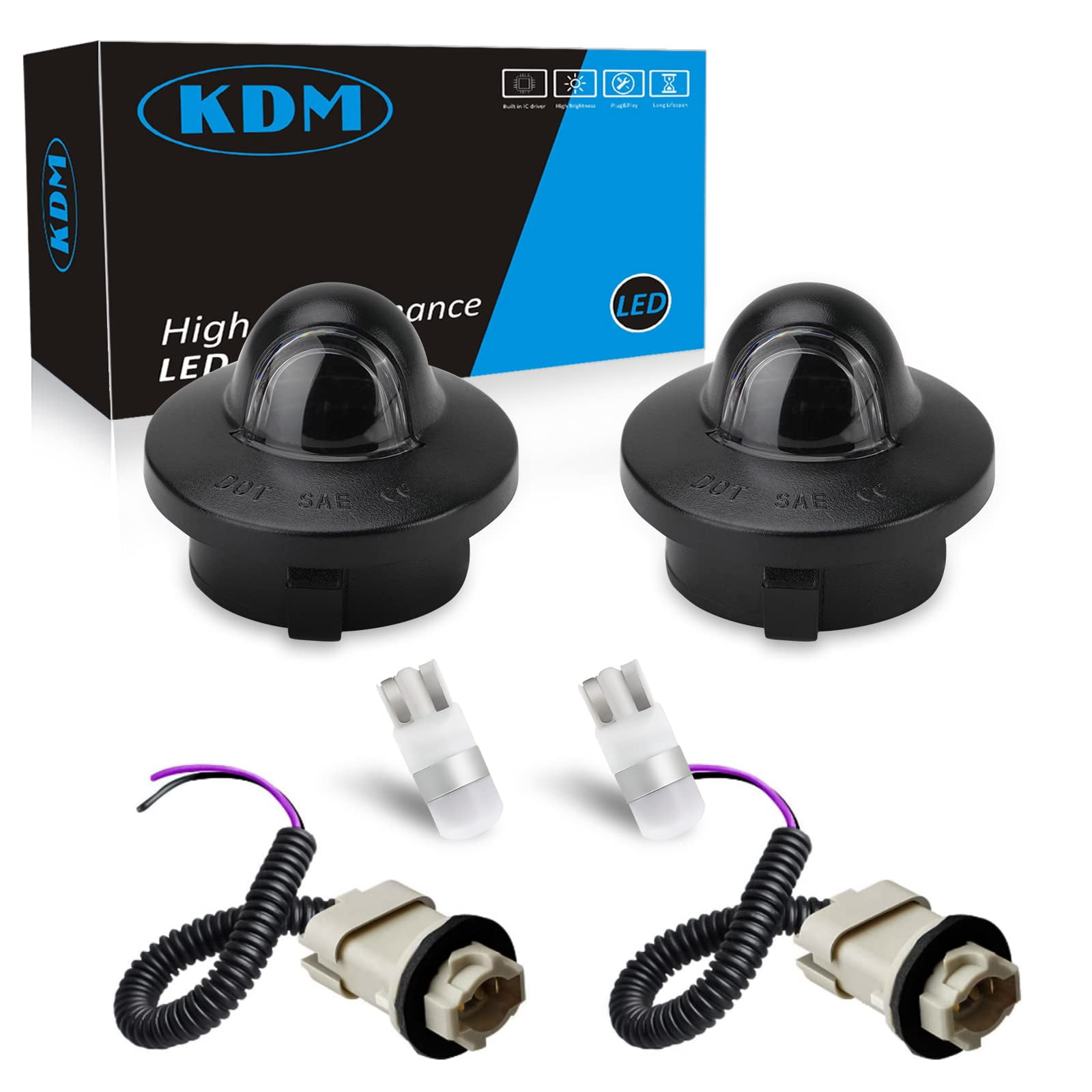 KDM LED License Plate RRF12 Light Connector Socket Harness Assembly ...