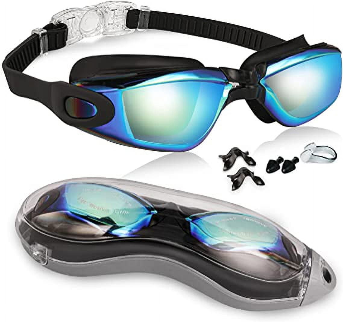 KDMLR adult swim goggles comfortable daily swim goggles with mirrored ...