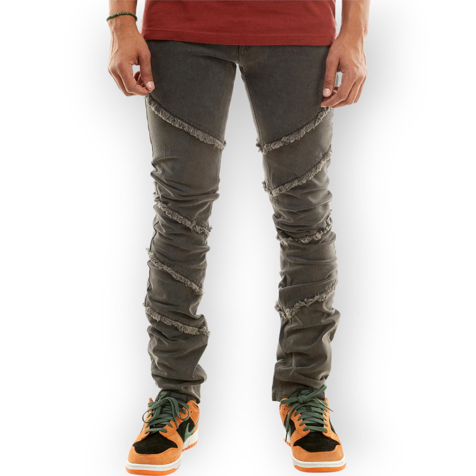 KDNK Men Panelled V2 Skinny Jeans (Grey) - Walmart.com