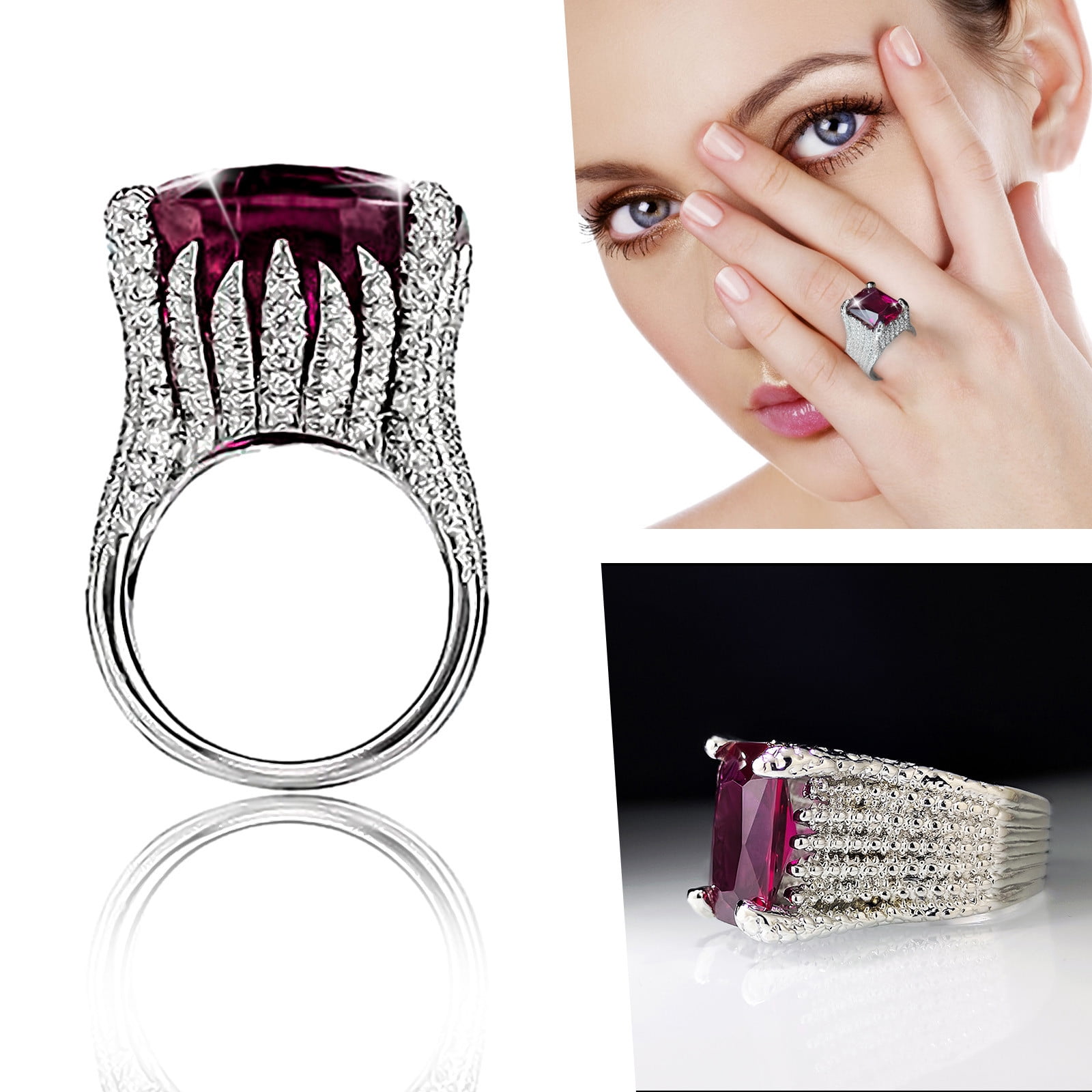Kdsjsxw Gold Engagement Rings For Women Diamond Banquet T Ring No 6 10 Valentines T
