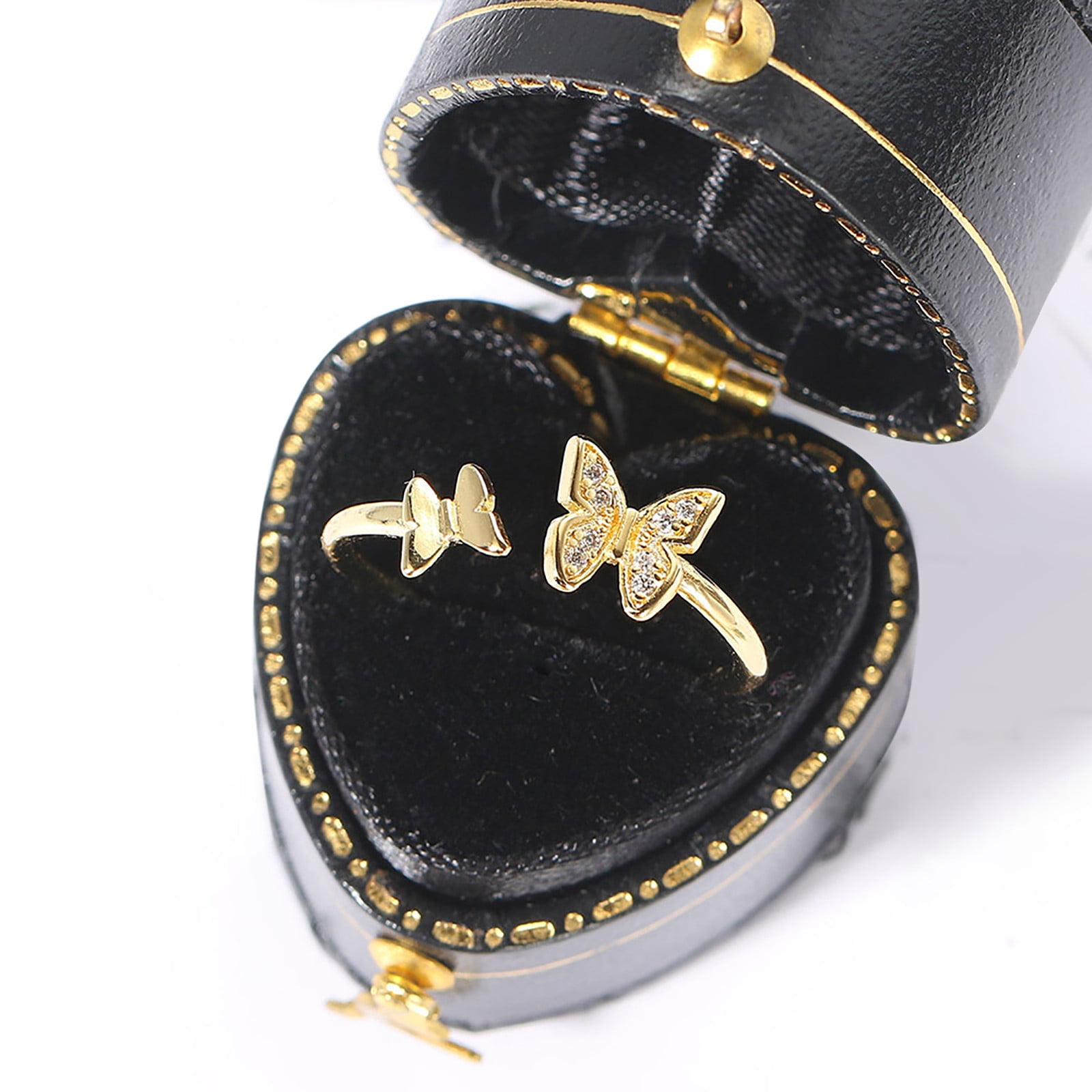 KDSJSXW Gold Ring Cute Minimalist Butterfly Design Ring Delicate ...