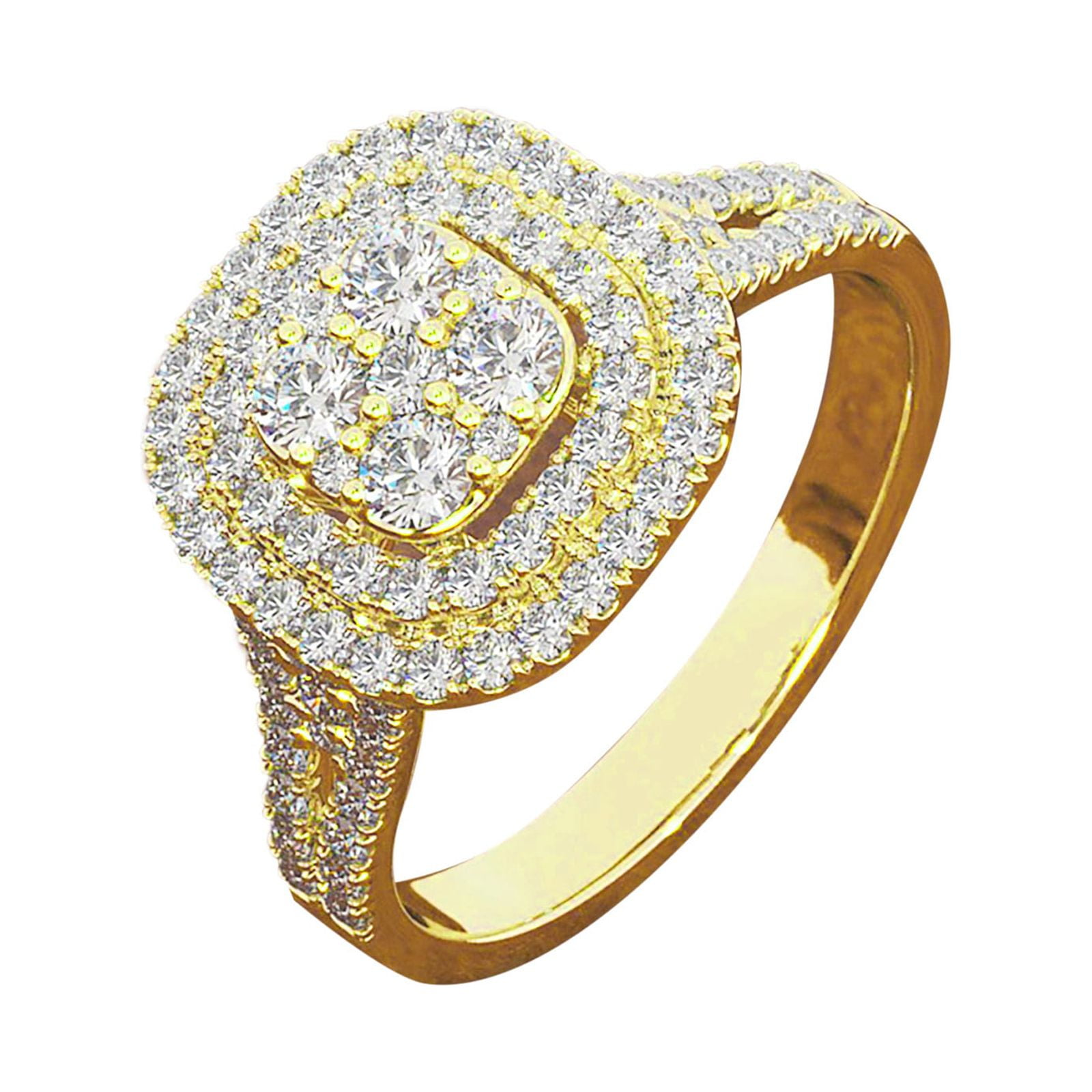 KDSJSXW Gold Rings for Women Non Tarnish Rings for Women Rhinestone ...