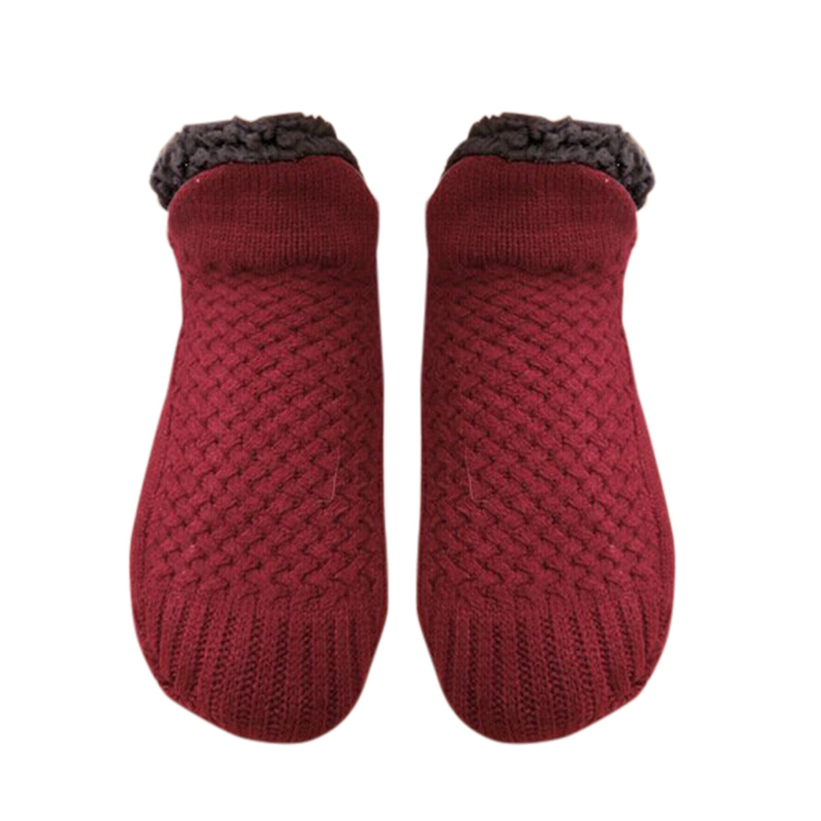KDSJSXW Womens Socks Crew Indoor Floor Non-Slip Thermal Socks, Woven ...