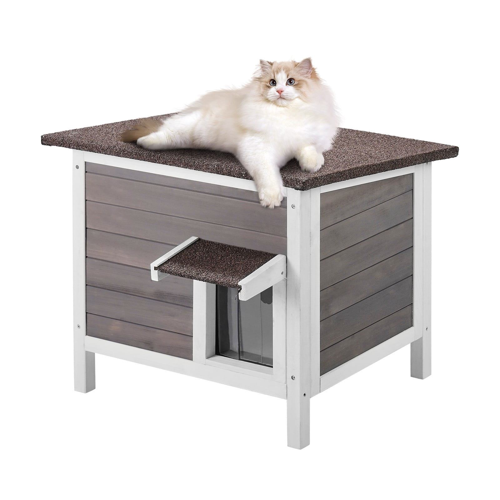 KDTHTF 24 inch outdoor insulated cat house/cat house - spruce/cedar ...