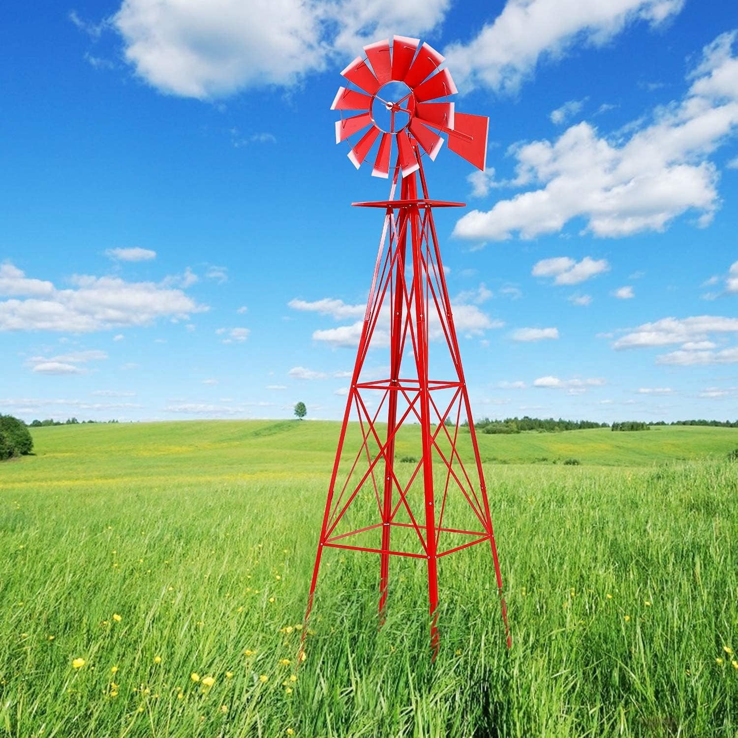 KDYK 8ft Windmill Yard Garden Metal Ornamental Wind Mill for Garden ...
