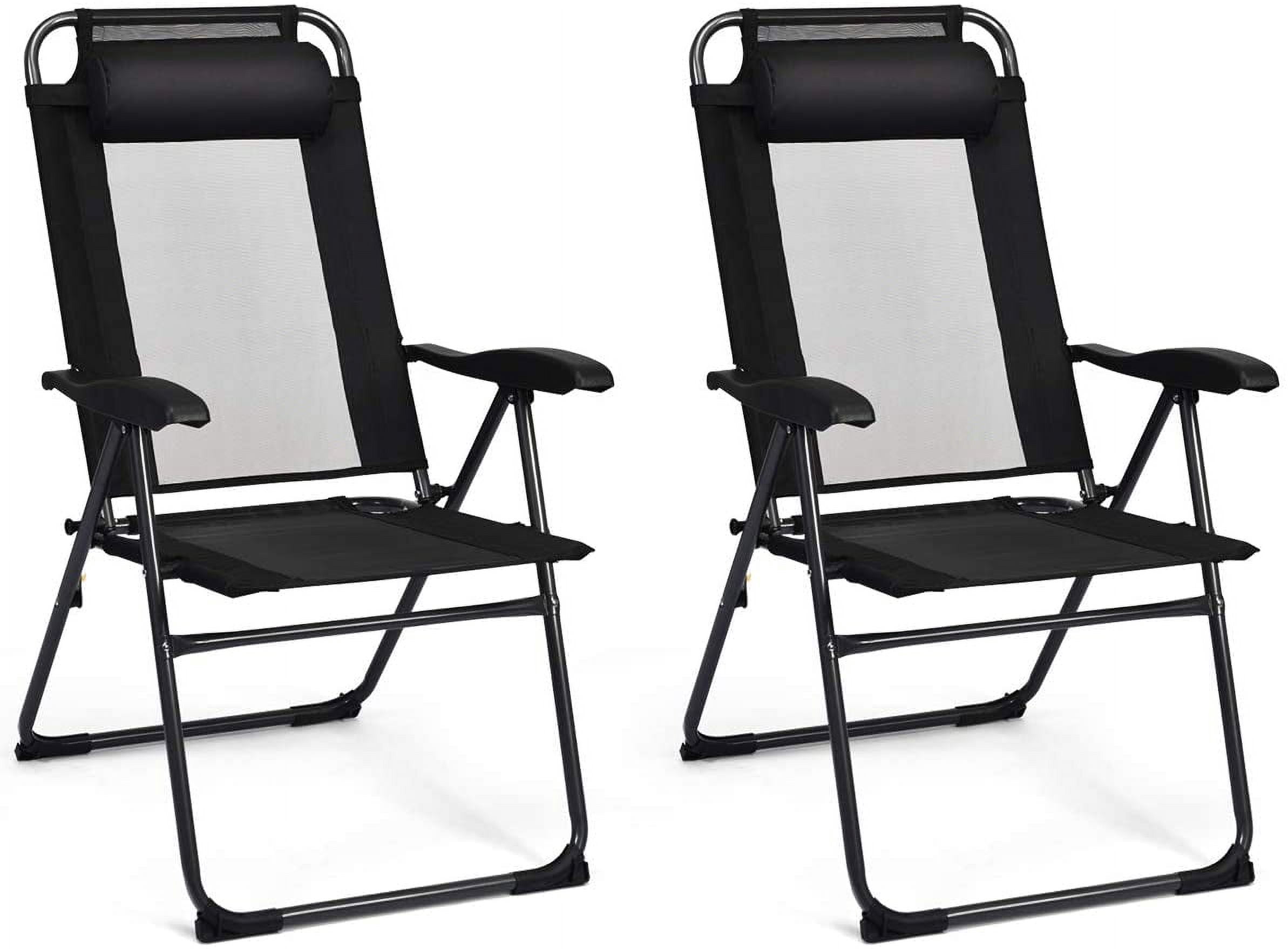 KDYK Set of 2 Patio Dining Chairs, Folding Lounge Chairs with 7 Level ...