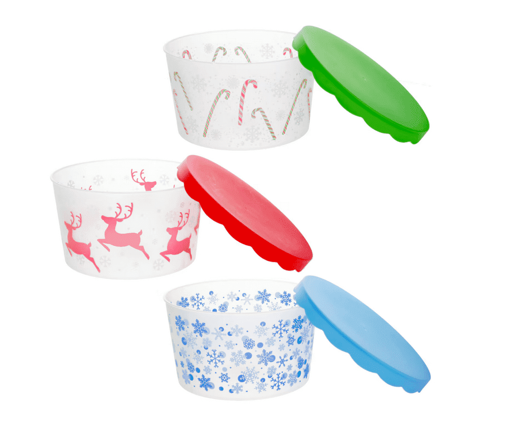 KDZO Holiday Food Storage Container 8 x 4.5 inches Set of 3 - Walmart.com