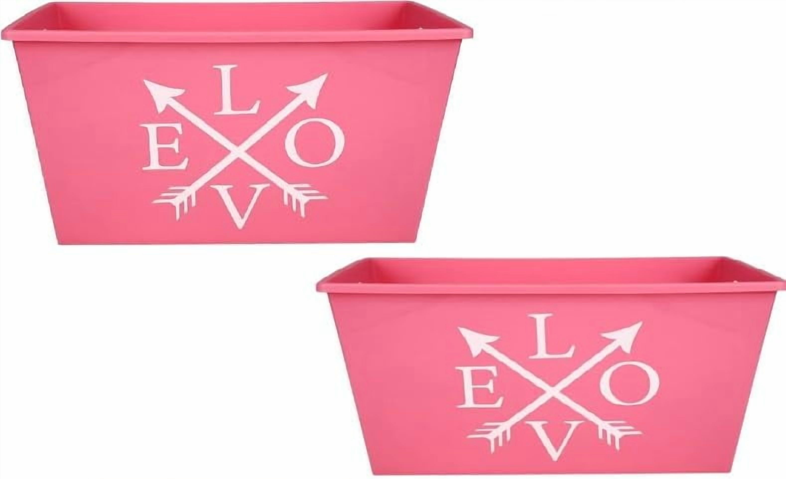 KDZO Valentine's Day Rectangular Bins - Multi-Use Plastic Gift Baskets ...