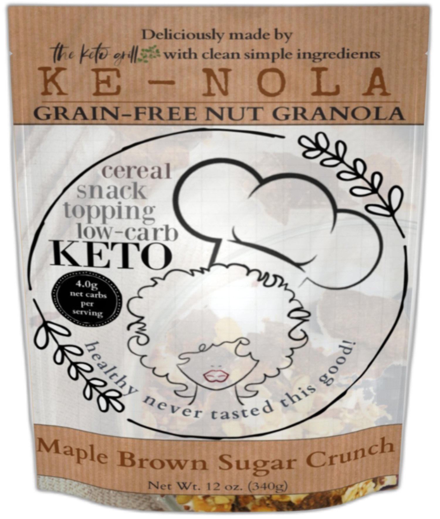 KE-NOLA Natural Cereal, Grain-Free Soy-Free Granola, Maple Brown Sugar ...