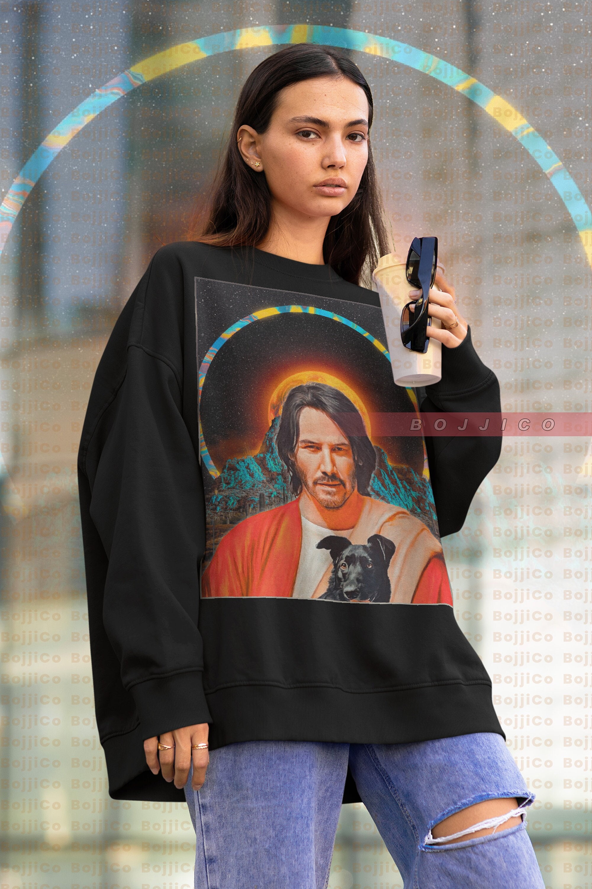 KEANU REEVES God Sweatshirt, Keanu Reeves Homage Sweater, Keanu Reeves ...